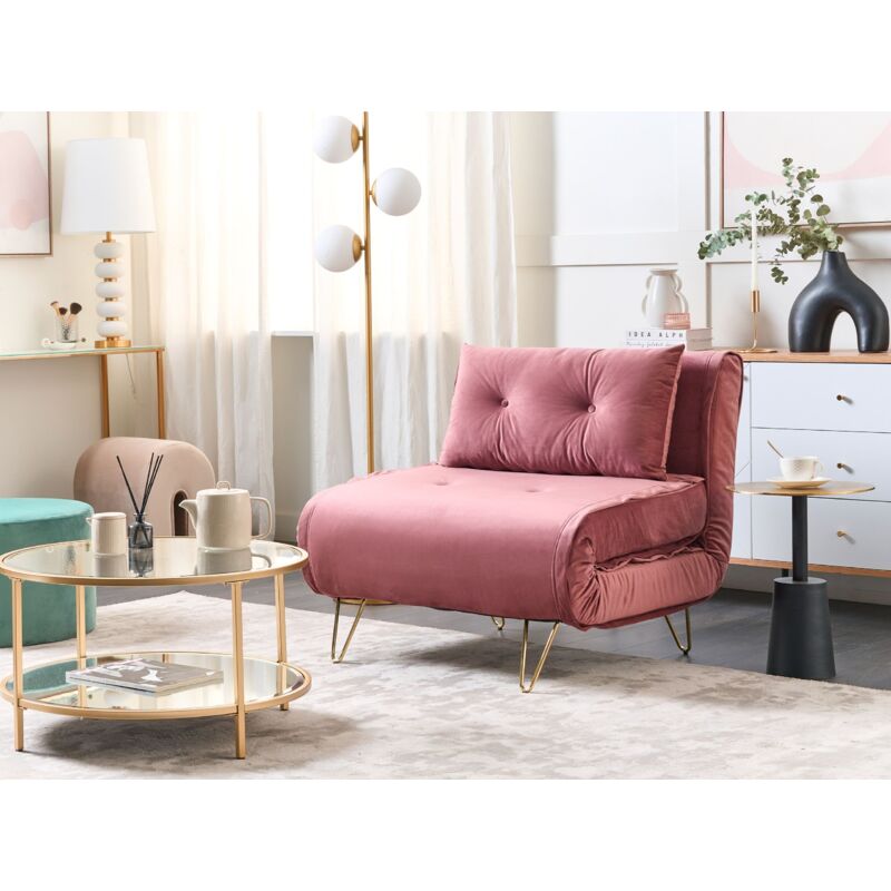 Pink velvet sofa bed store