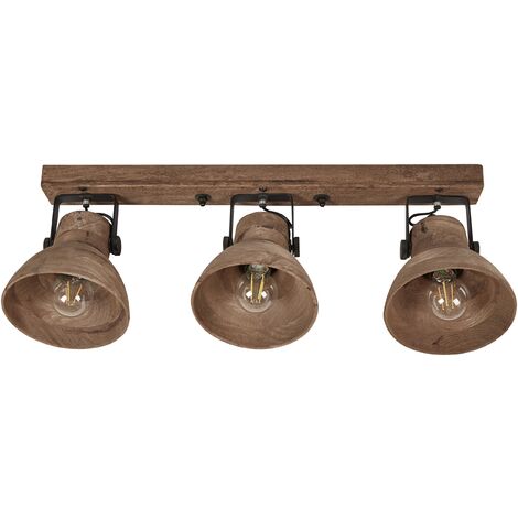 Contemporary Traditional Mango Wood Spotlight 3 Lights Dark and Black ...