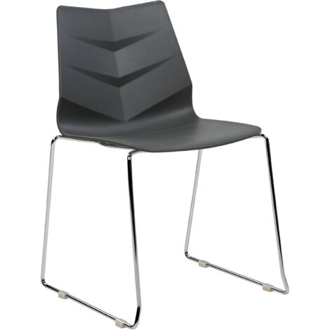 Set of 4 Dining Chairs HARTLEY Dark Grey