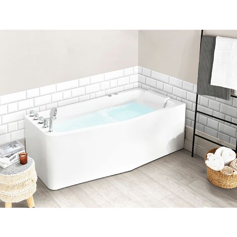 Modern Left Hand Bathtub Hot Tub Massage Function with Headrest Acrylic ...