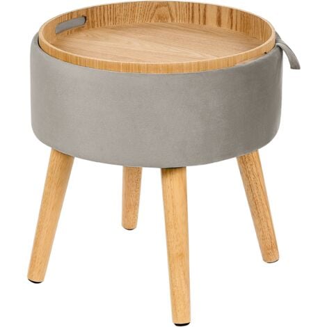 Storage Stool NEELY Velvet Grey