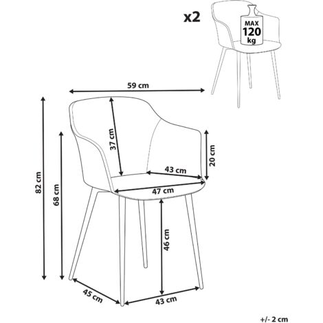 Set of 2 Dining Chairs ELIM Light Beige