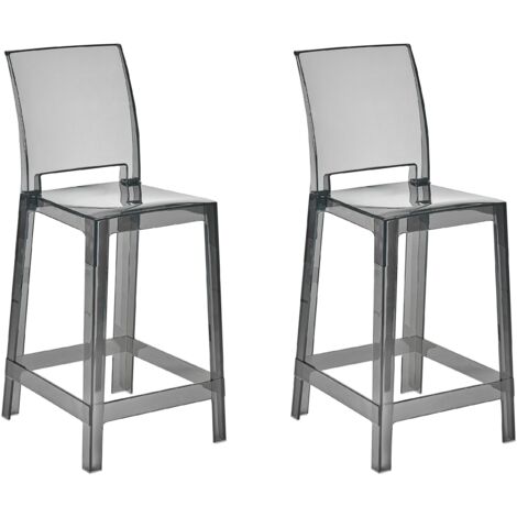 Set of 2 Bar Chairs WELLINGTON Black