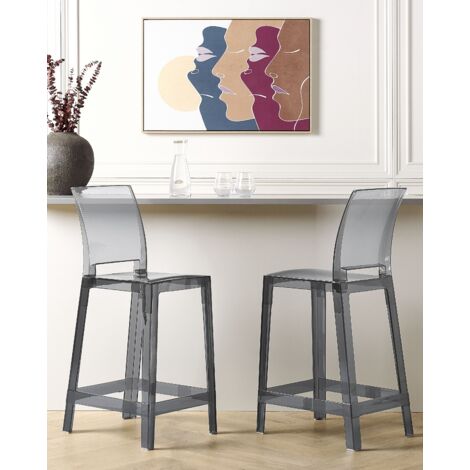 Set of 2 Bar Chairs WELLINGTON Black