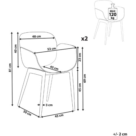 Set of 2 Dining Chairs ABILENE White
