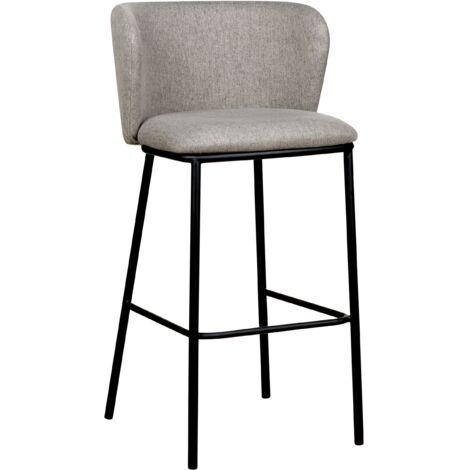 Set of 2 Modern Bar Chairs Stools Polyester Upholstered Seat Armless ...