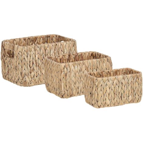 Set of 3 Baskets HANOI Wicker Natural