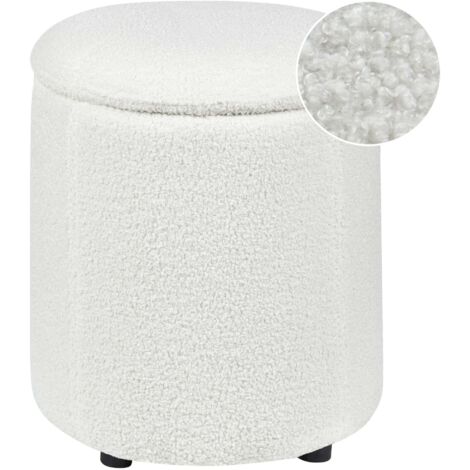 Storage Pouffe MARYLAND Boucle Off-White
