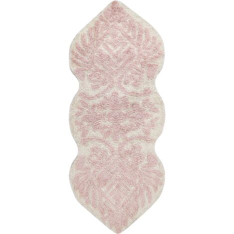 Modern Bath Mat Cotton Irregular Shape 150 x 60 cm Decorative Pattern ...