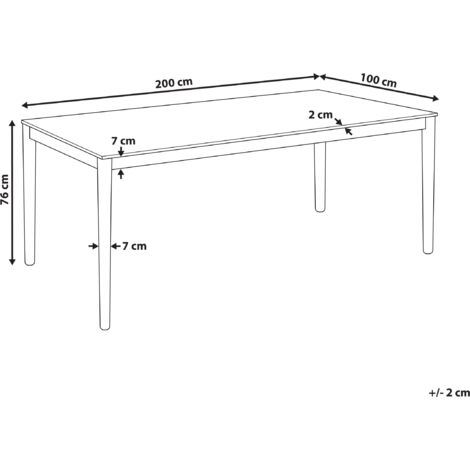 Dining Table ERMELO Natural Ash Wood 200 cm 100 cm