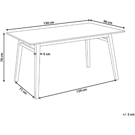 Dining Table VARLEY Natural Ash Wood 150 cm 90 cm