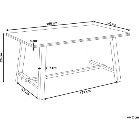 Dining Table BARNES Natural Ash Wood 160 cm 90 cm