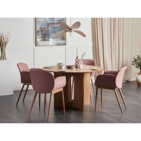 Round Dining Table Kitchen Table Modern Design ⌀ 120 cm Light Ash Wood ...