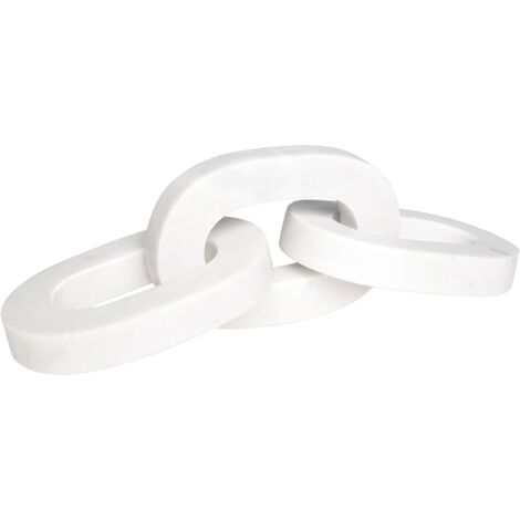 Minimalist Chain Link Decor Sculpture Home Decoration Marble White Marusi