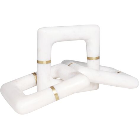 Minimalist Chain Link Decor Sculpture Home Decoration Marble White Iraklio