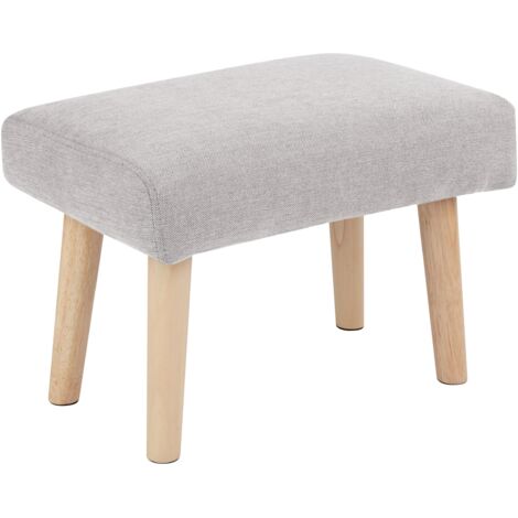 Footstool TAKOMA II Fabric Light Grey