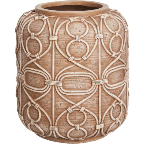 Boho Plant Pot Magnesium Indoor Outdoor Planter Light Brown Palamas