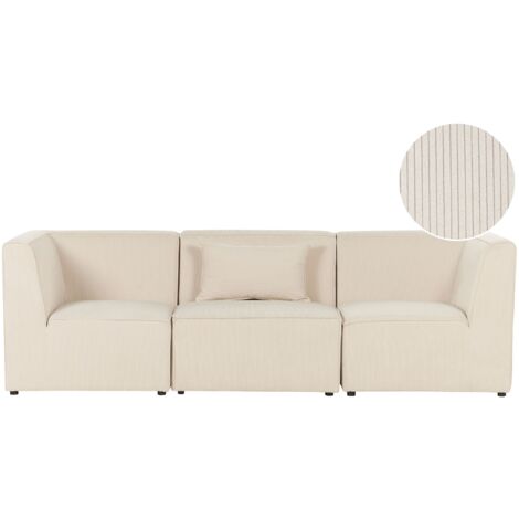 Modular Sofa 3 Seater LEMVIG Corduroy Light Beige