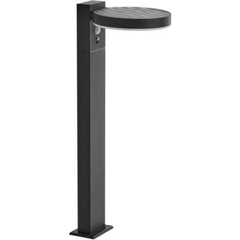 Solar Outdoor LED Bollard Lamp PARKERS with Motion Sensor Black