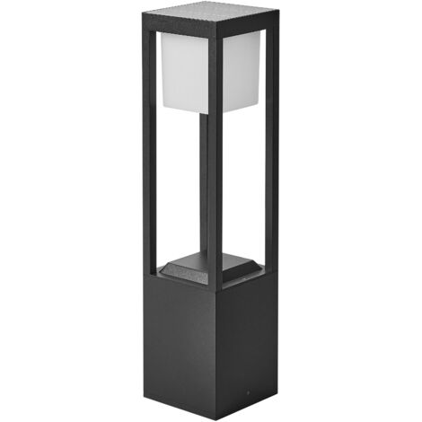 Garden Bollard Lamp Post Light Pathway LED Solar 60 cm Black Loon