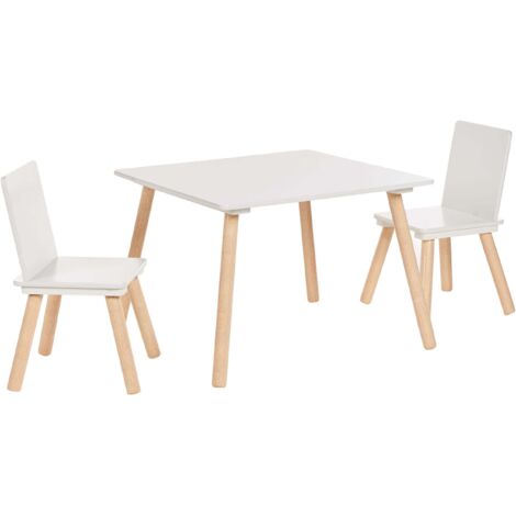 Stylish 2 Seater Kids Set Table with Chairs MDF Pine Wood Kids Room ...