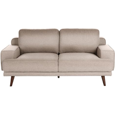 2 Seater Sofa Davis Fabric Classic Design Brown Dalum