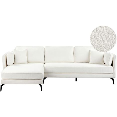 Corner Sofa 3 Seater ALTAN Boucle Off-White Right Hand