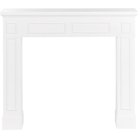 Faux Fireplace Mantel Surround MDF Decoration Living Room White Broadwater