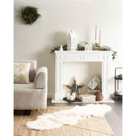 Faux Fireplace Mantel Surround MDF Decoration Living Room White Broadwater
