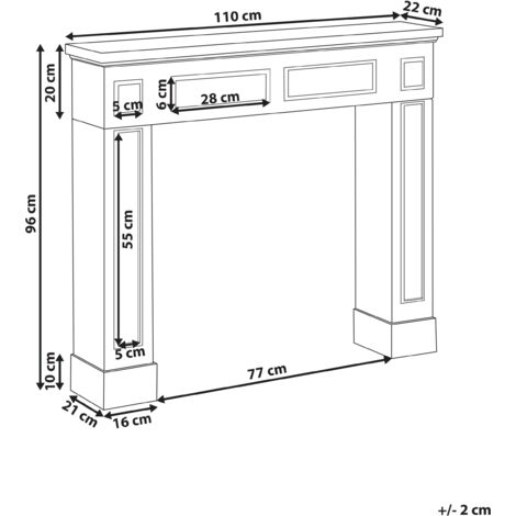 Faux Fireplace Mantel Surround MDF Decoration Living Room White Broadwater