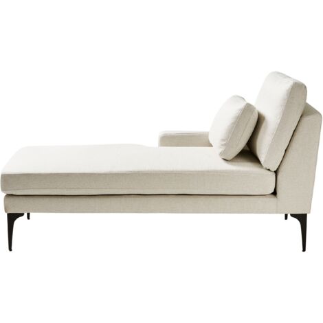 Right-Hand Chaise Lounge EWRON Fabric Light Beige