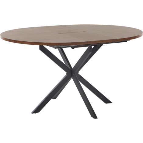 Extending Dining Table FRIONA Dark Brown 110/140 cm 110 cm