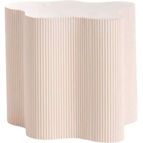 Side Table MDF Top Modern Irregular Shape Fluted Design 40 x 50 cm Off ...