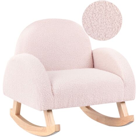Kids Rocking Chair HUG Boucle Pastel Pink