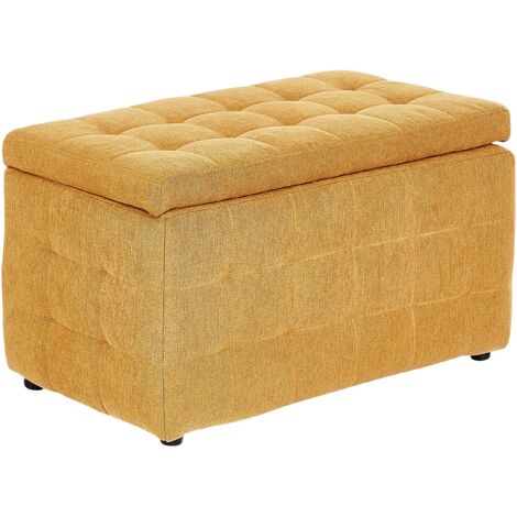 Storage Ottoman MICHIGAN Fabric Yellow