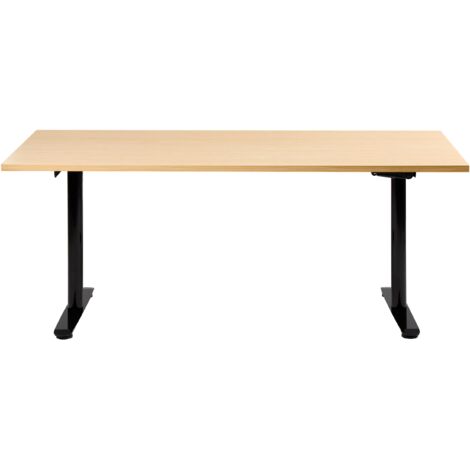 Manually Adjustable Standing Desk Modern Office Round Feet 180 x 72 cm ...