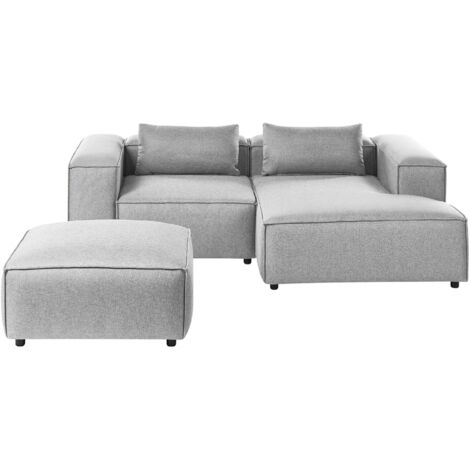 Modular Corner Sofa 3 Seater BRANDE Grey Left Hand