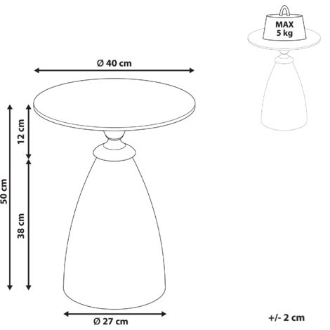 Round Metal Side Table Small Coffee Table Glamour Style Marble Effect ...