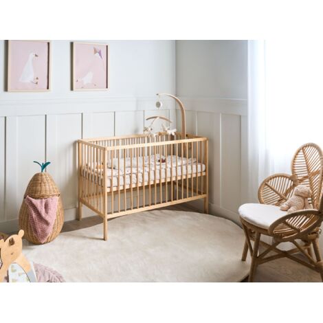 Baby Cot Bed Pine Wood BELENGER 60 x 120 cm Light Brown