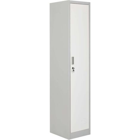 Single Door Storage Locker ATHLETE Metal Grey/ White