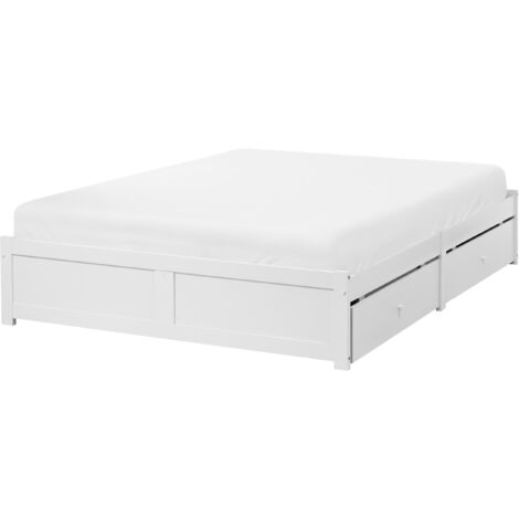 Bed with Storage Drawers without Headboard BRUX 180 x 200 cm (EU Super ...