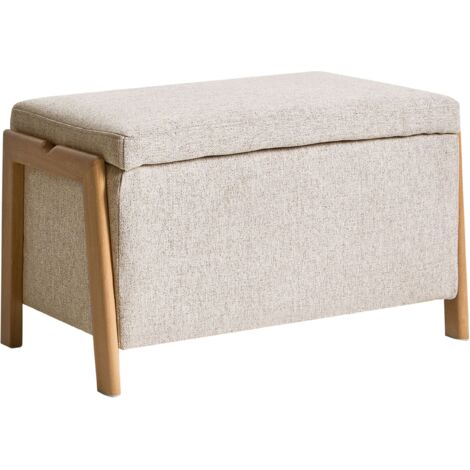 Storage Bench EDLAND Fabric Light Brown