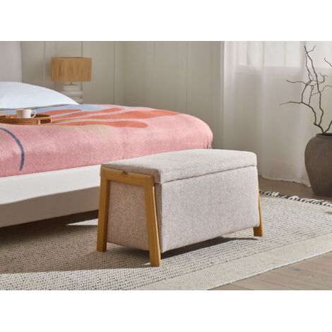 Storage Bench EDLAND Fabric Light Brown