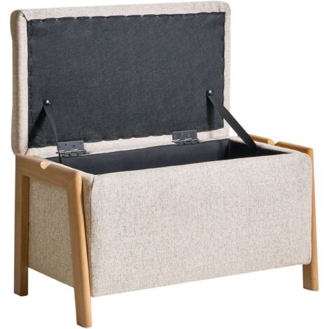 Storage Bench EDLAND Fabric Light Brown