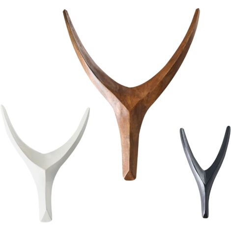 Set of 3 Hanging Decorations Moose Antler AUCHI Mango Wood 52/30/25 cm ...