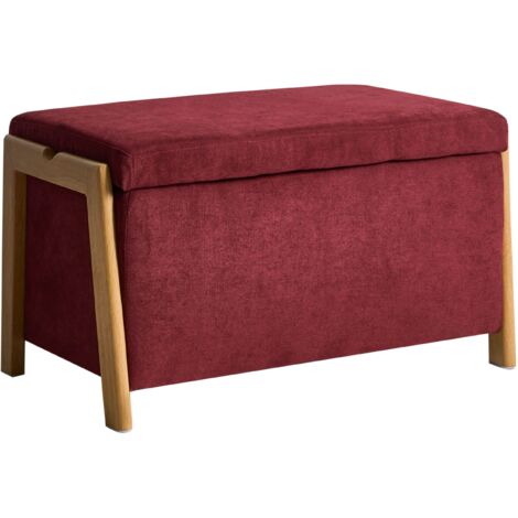 Storage Bench EDLAND Fabric Burgundy
