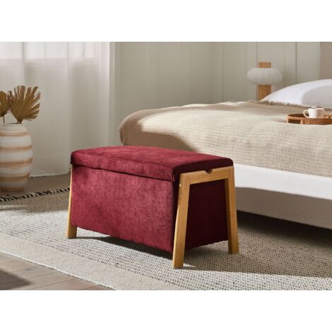 Storage Bench EDLAND Fabric Burgundy