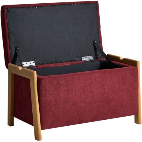 Storage Bench EDLAND Fabric Burgundy
