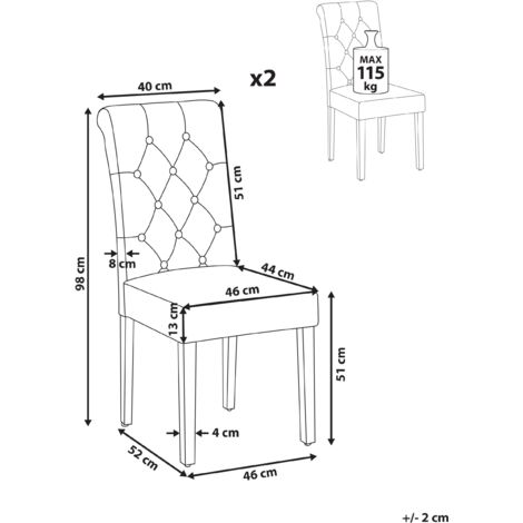 Set of 2 Dining Chairs VELVA Velvet Grey