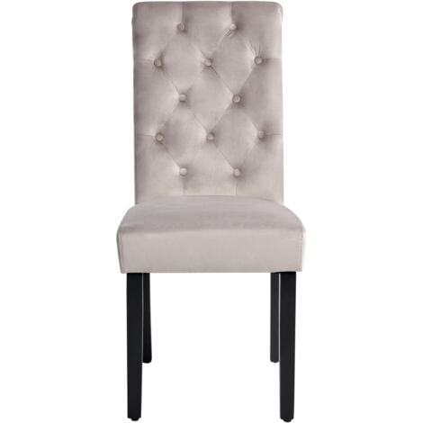 Set of 2 Dining Chairs VELVA Velvet Grey